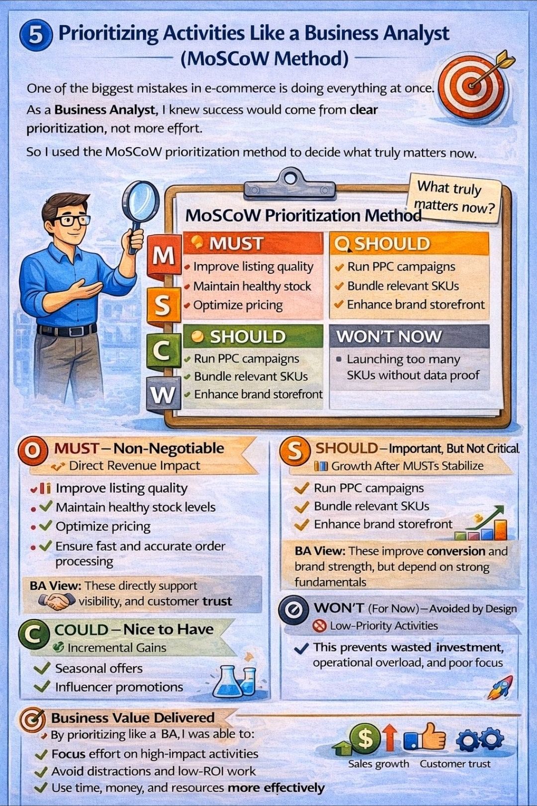 Prioritising Activities like a Business Analyst – MoSCoW Method ...