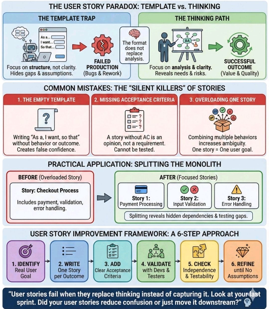 User Story Improvement Framework – PROject Templates